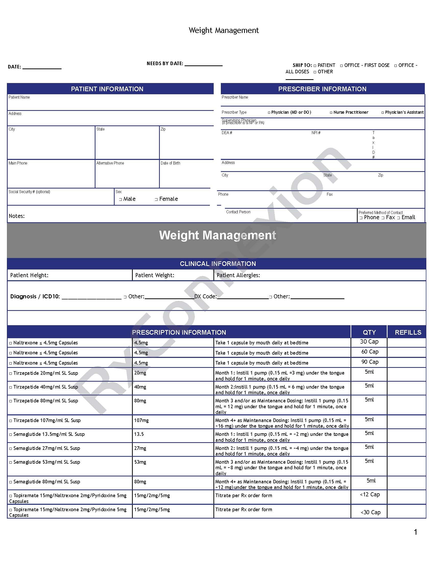 Rx Pad - Weight Loss Management – RxConnexion